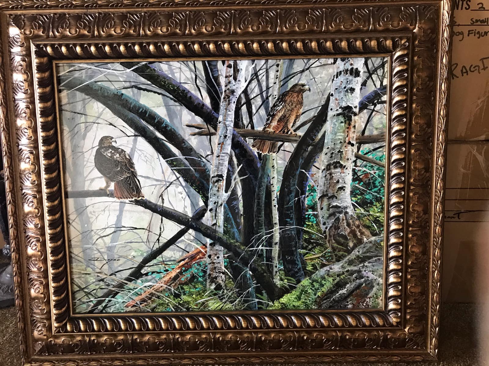 Brian Durfee Original Acrylic "The Watchers" Red-tailed Hawks - Real ...